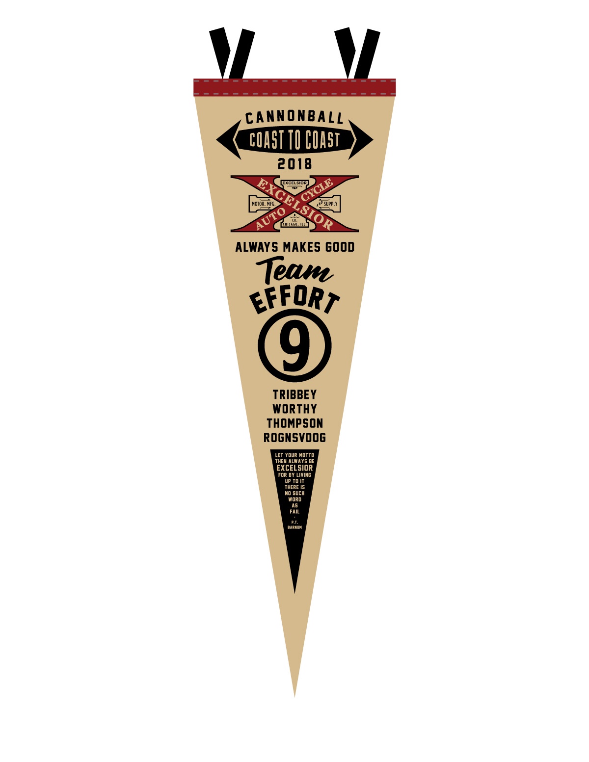 Pennants Now Available! – Cannonball, Chase, 1911 Excelsior, 1923 ...